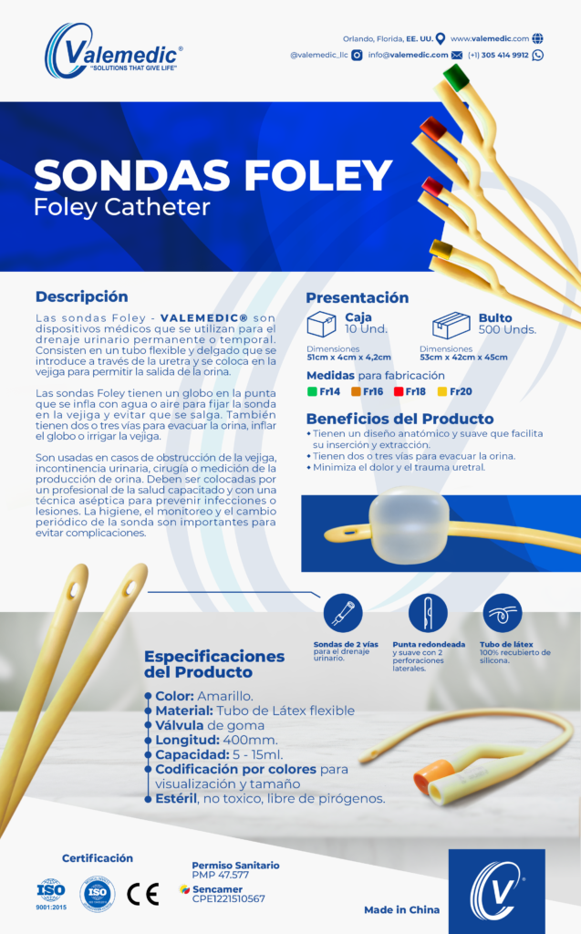 Sonda de Foley de Dos Vías Fr18 – r-requiposmedicos